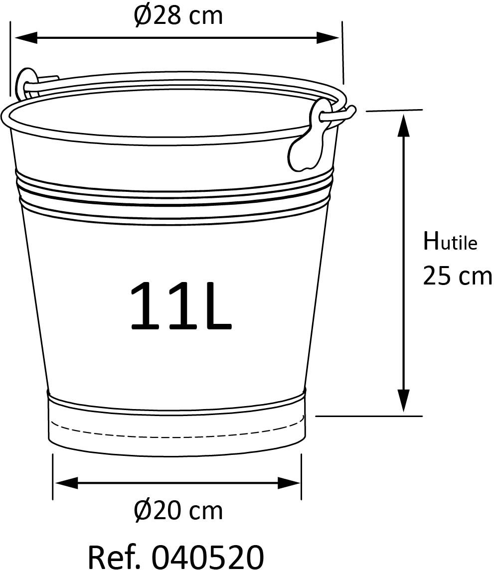 Seau en inox 11 litres