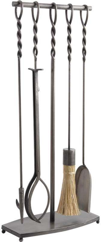 Serviteur de cheminée en fer forgé 4 accessoires