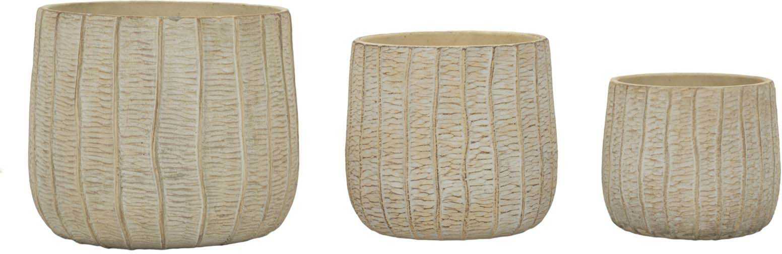 Set de 3 cache-pots en céramique flake