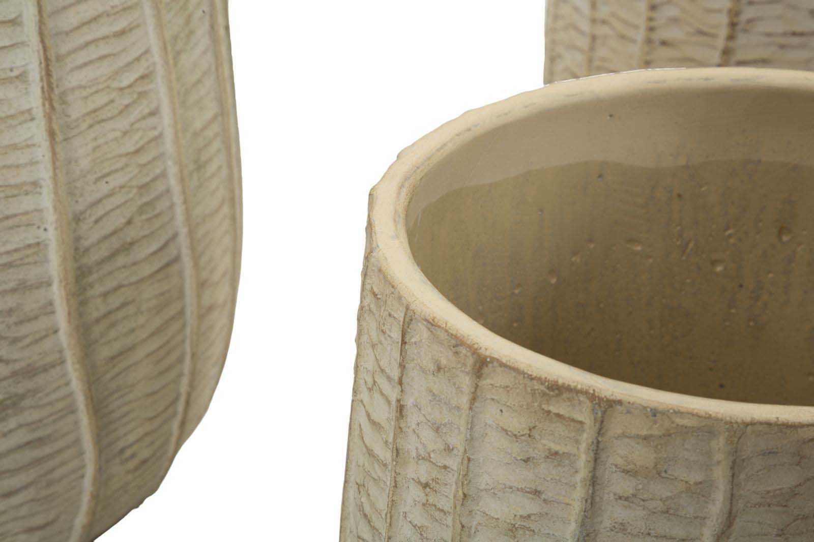 Set de 3 cache-pots en céramique flake