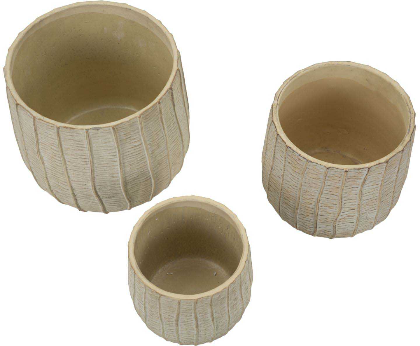 Set de 3 cache-pots en céramique flake