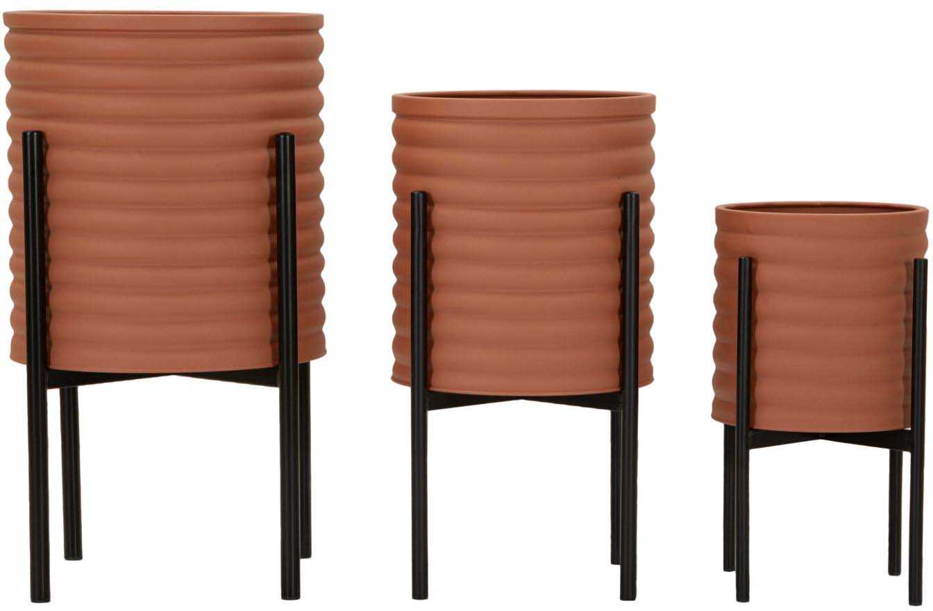 Set de 3 cache-pots en métal milly