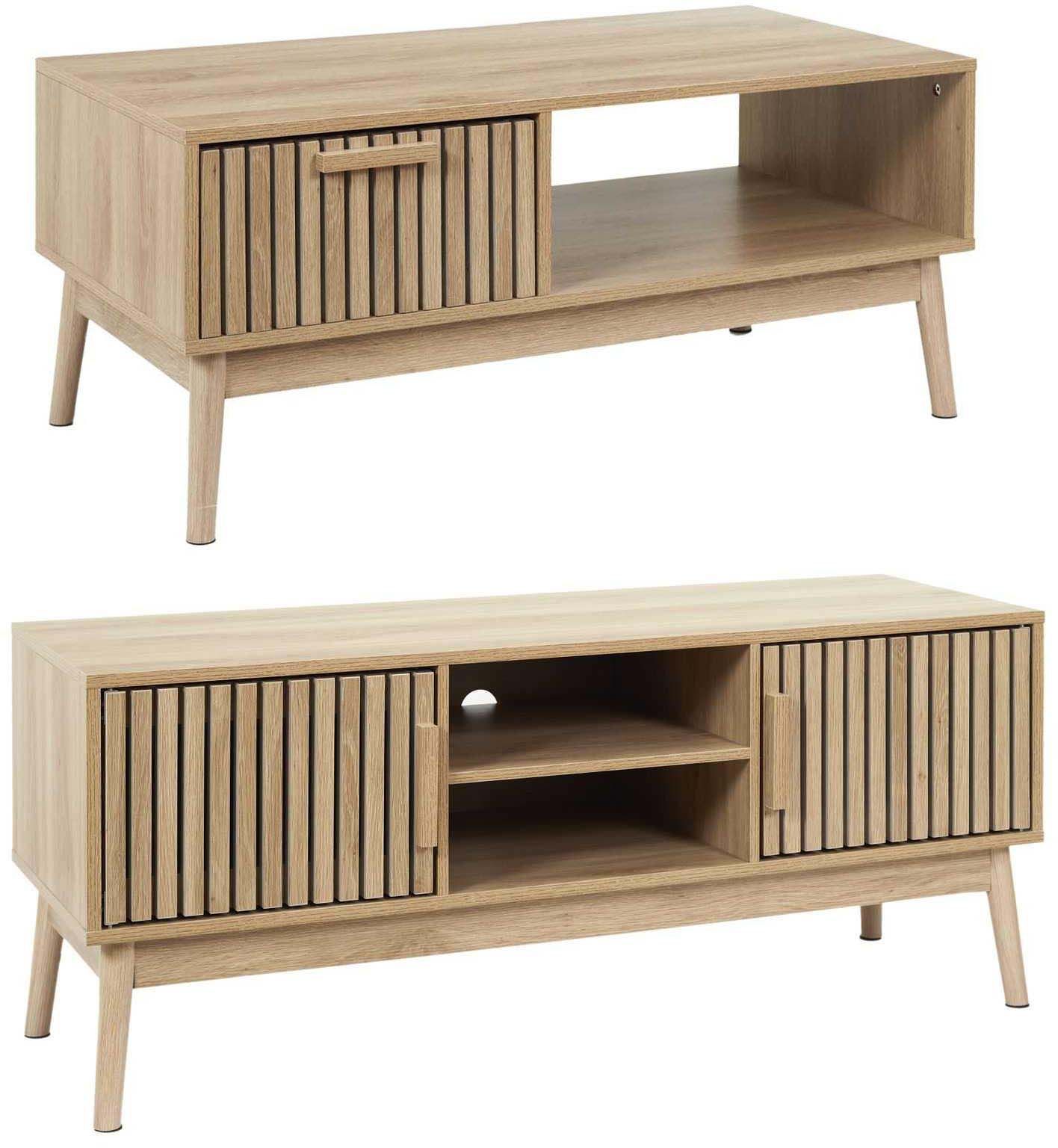 Set meuble tv et table basse en bois klaus
