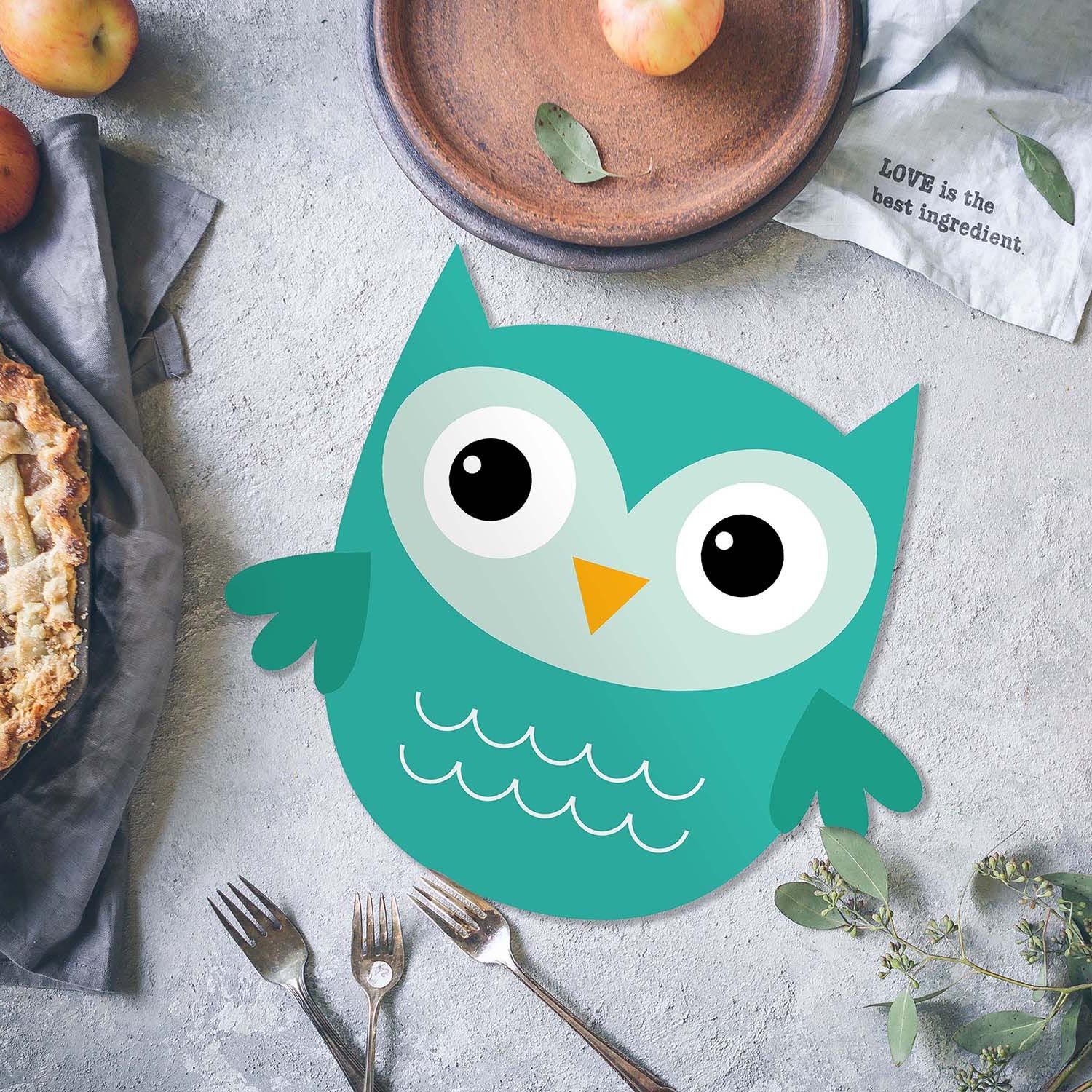 Set de table en vinyle hibou coloré (lot de 6)