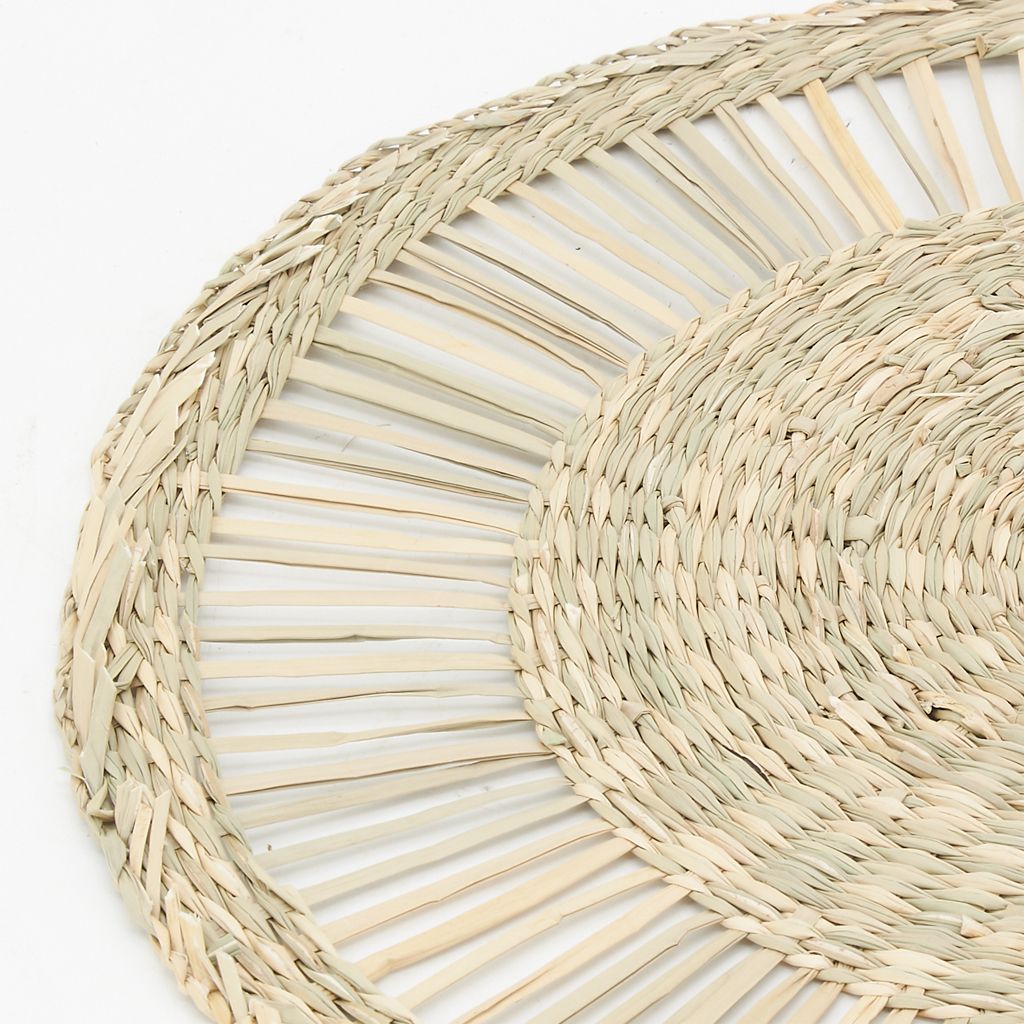 Sets de table en jonc de mer naturel ajouré