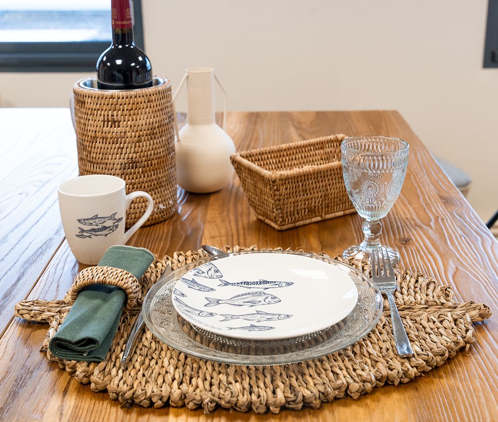 Sets de table en jonc de mer- feuilles (lot de4)