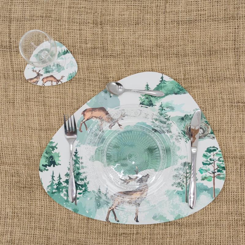 Sets de table en vinyle cerf dans la forêt