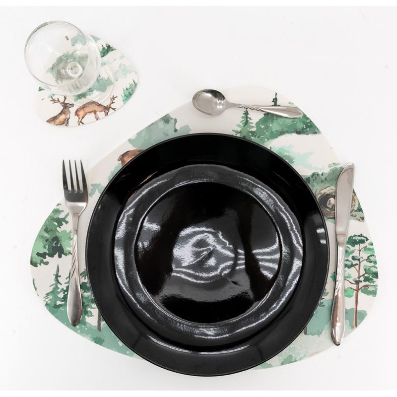 Sets de table en vinyle cerf dans la forêt
