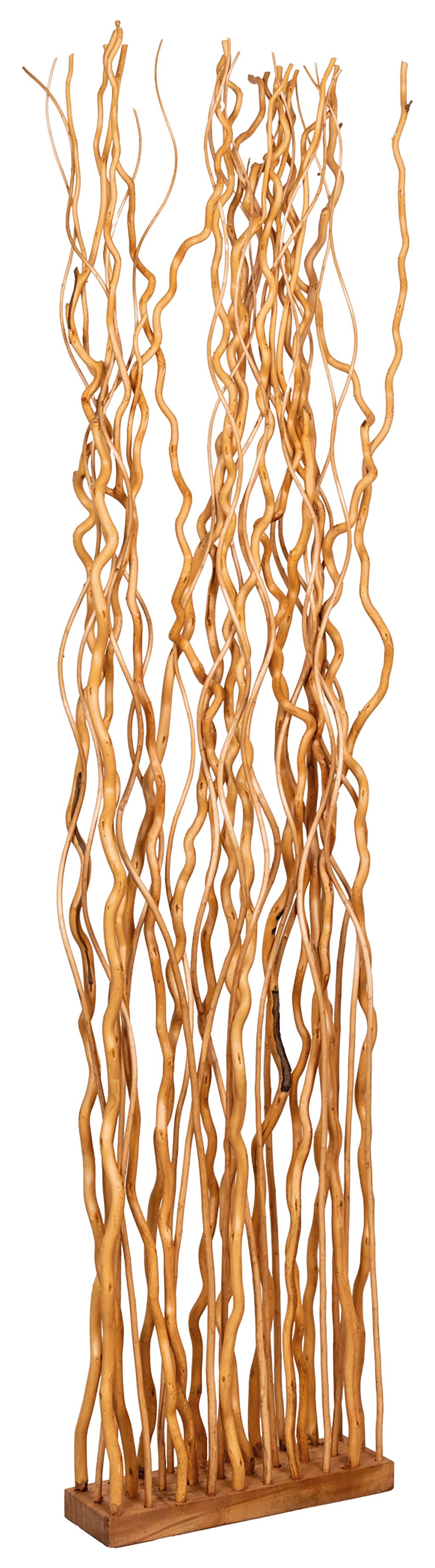 Paravent en osier avec socle et tiges twist (modèle 3)