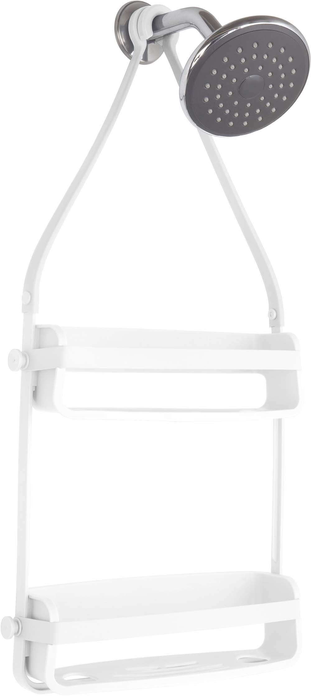 Support accessoires de douche 2 étagères flex (blanc)