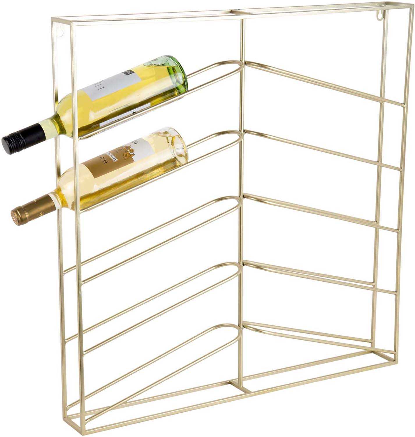 Support mural pour bouteilles de vin cuadro (doré)