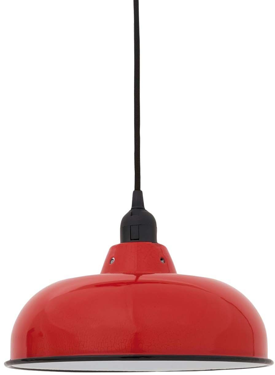 Suspension en métal émaillé 26.5 cm x 11.5 cm (rouge)