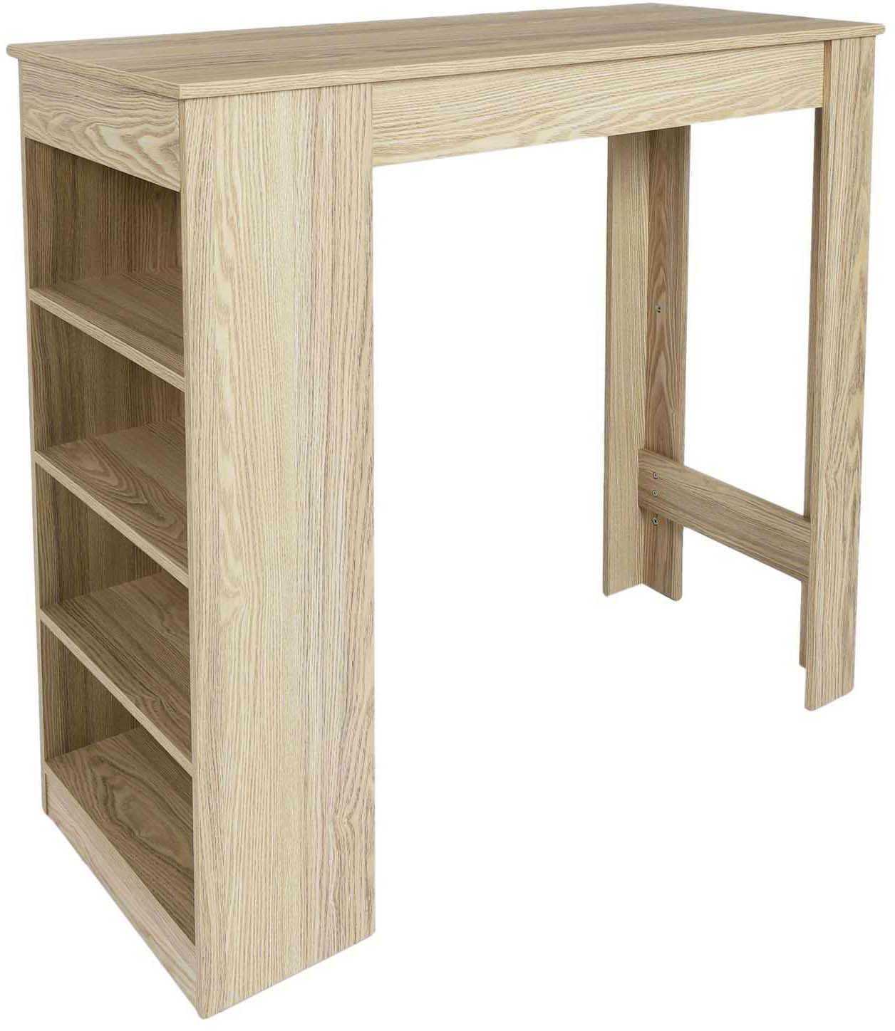Table bar avec étagères intégrées cheers (bois)