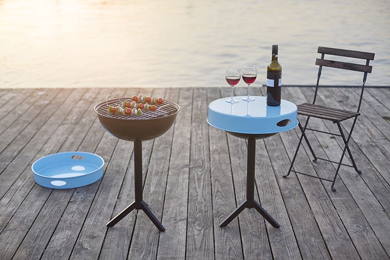 Table barbecue avec plateau amovible (plateau bleu)