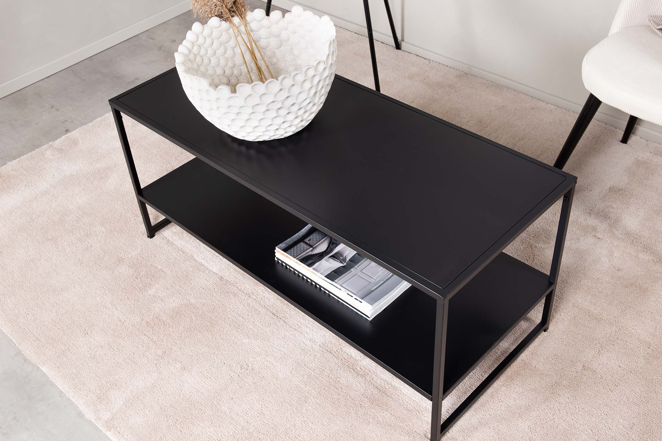 Table basse en acier staal (noir)