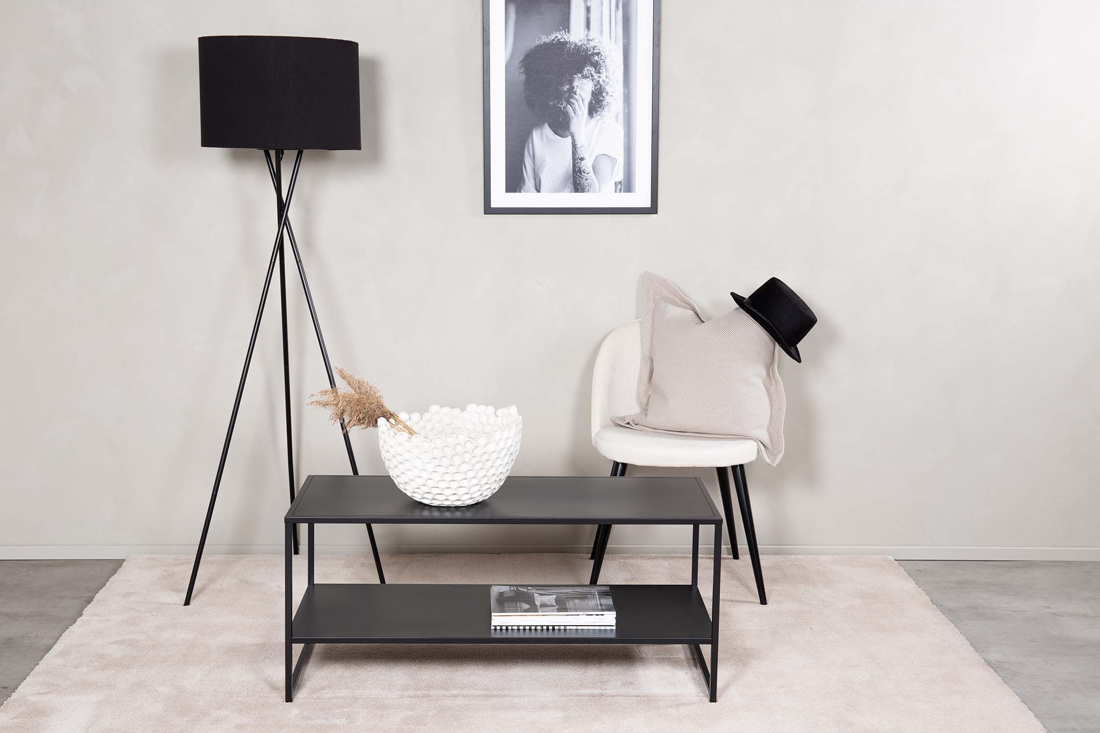 Table basse en acier staal (noir)