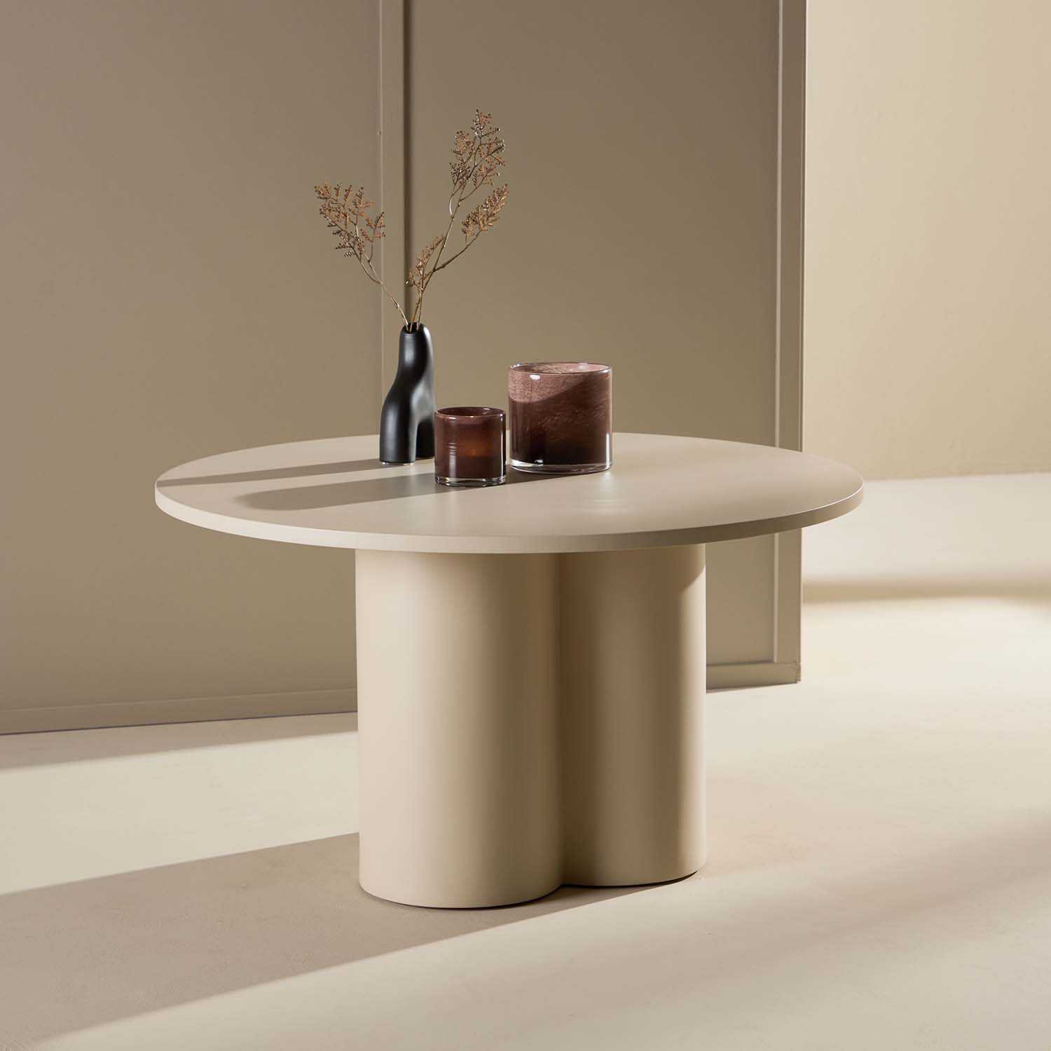 Table basse beige olivia (ronde : ⌀80 x 45 cm)