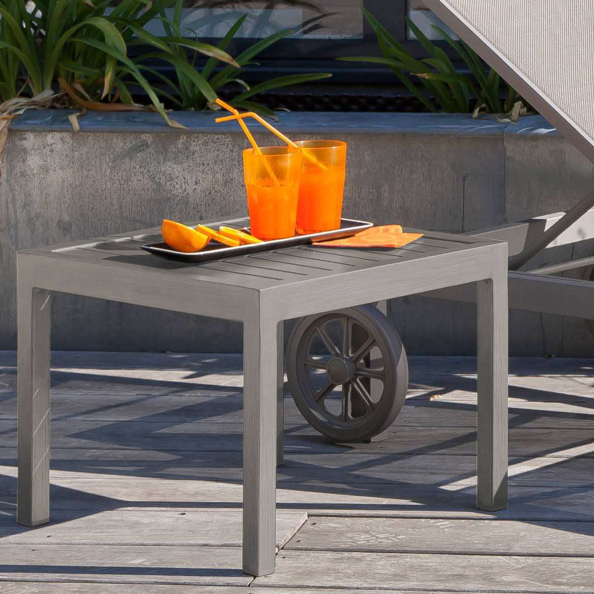 Table basse de jardin en aluminium lou (graphite)