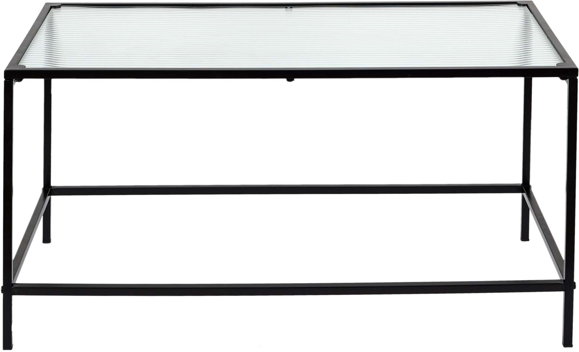 Table basse plateau en verre texturé rosa