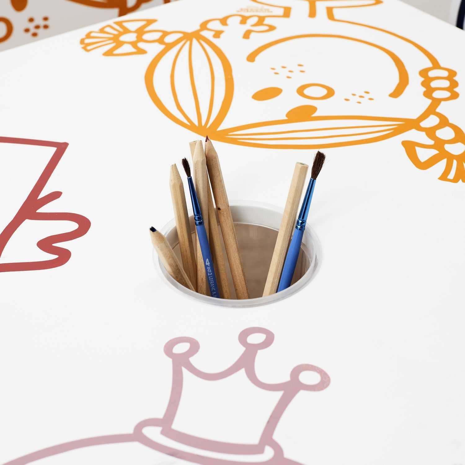 Table pour enfants avec pot à crayon intégré monsieur madame