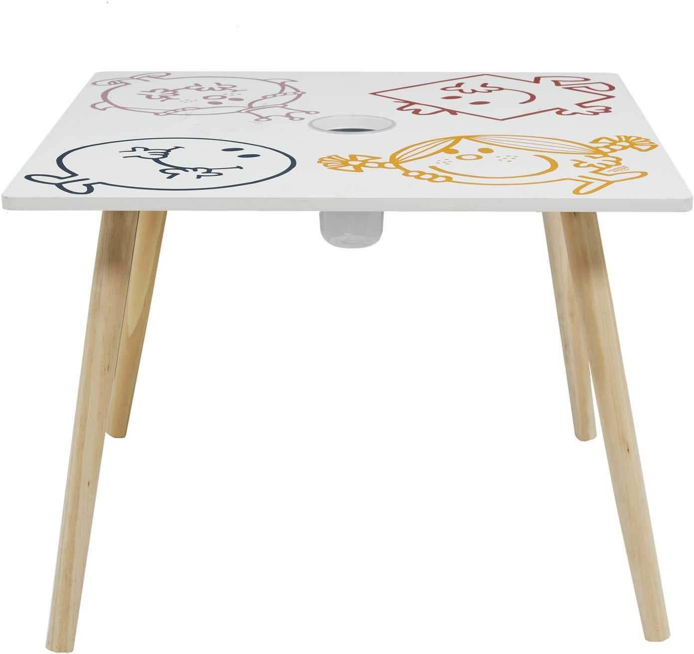Table pour enfants avec pot à crayon intégré monsieur madame