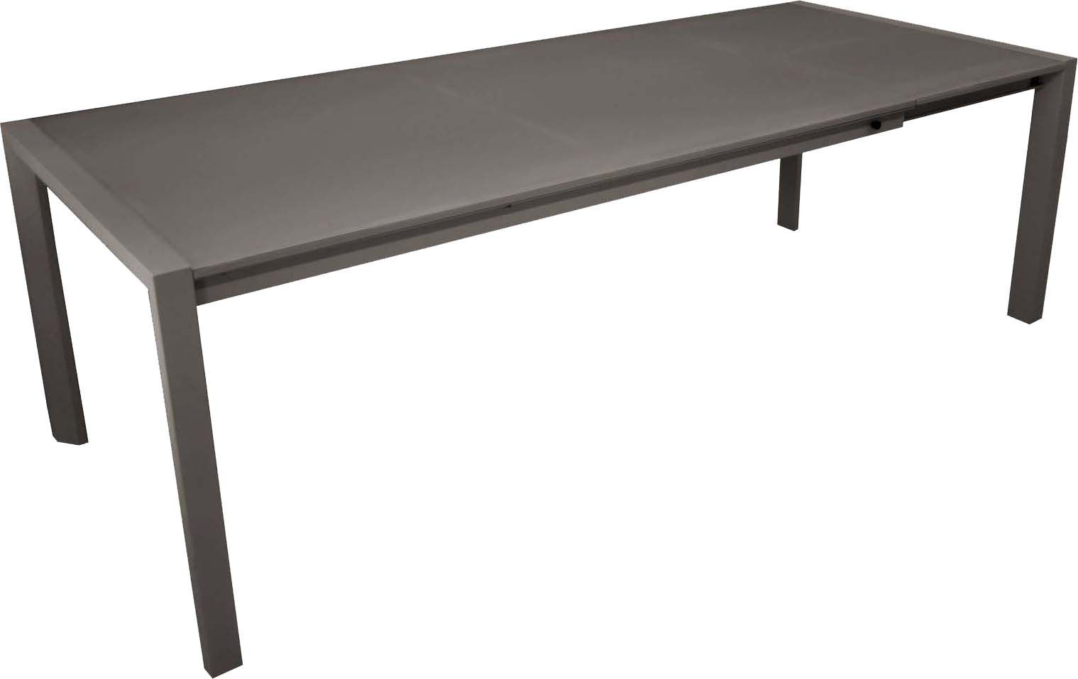 Table extérieure extensible en aluminium plateau en verre trempé milo