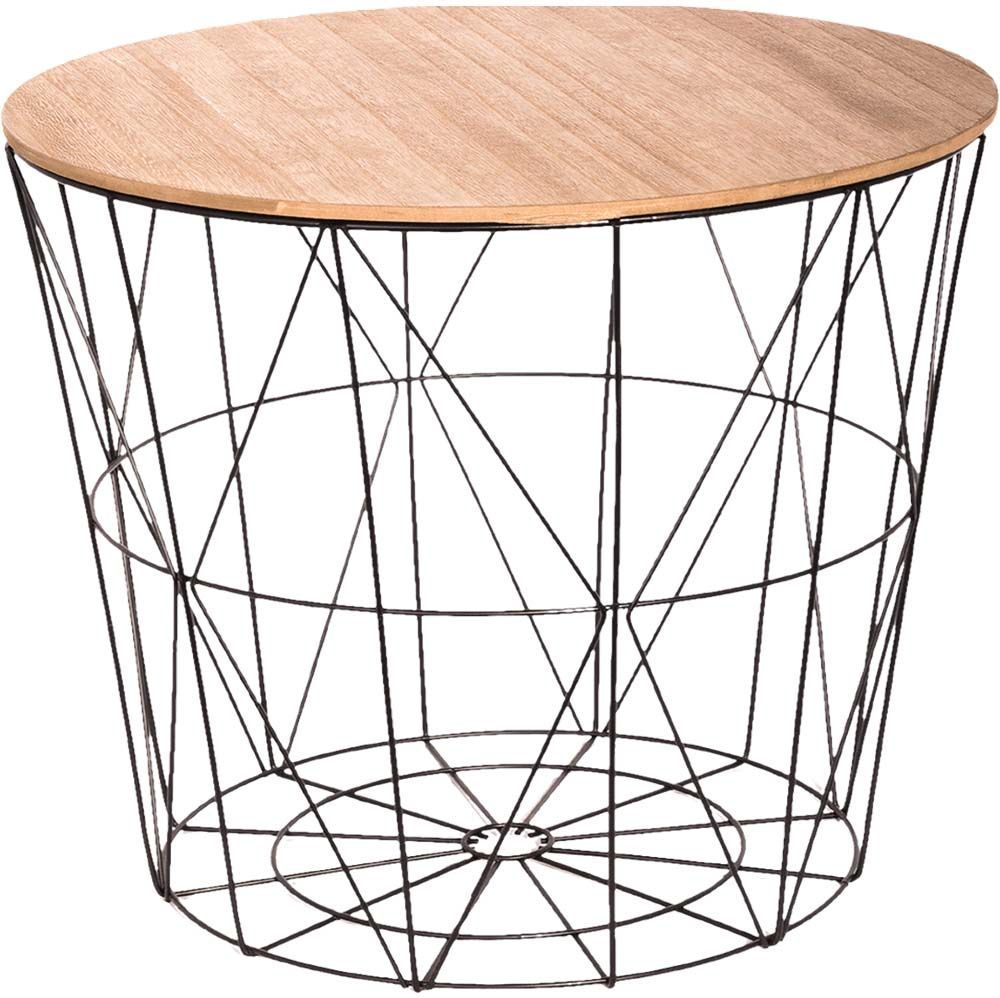 Table filaire en bois et métal (lot de 2) (noir) Table filaire en bois et métal (lot de 2) (noir)