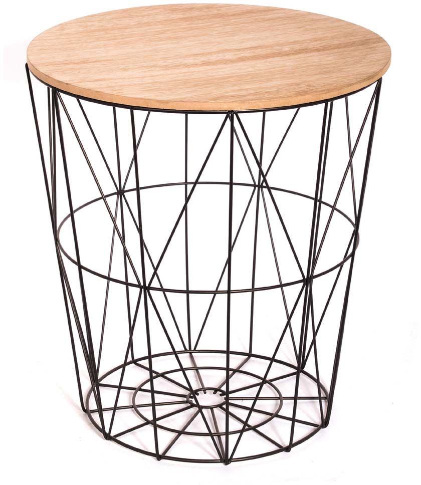 Table filaire en bois et métal (lot de 2) (noir) Table filaire en bois et métal (lot de 2) (noir)
