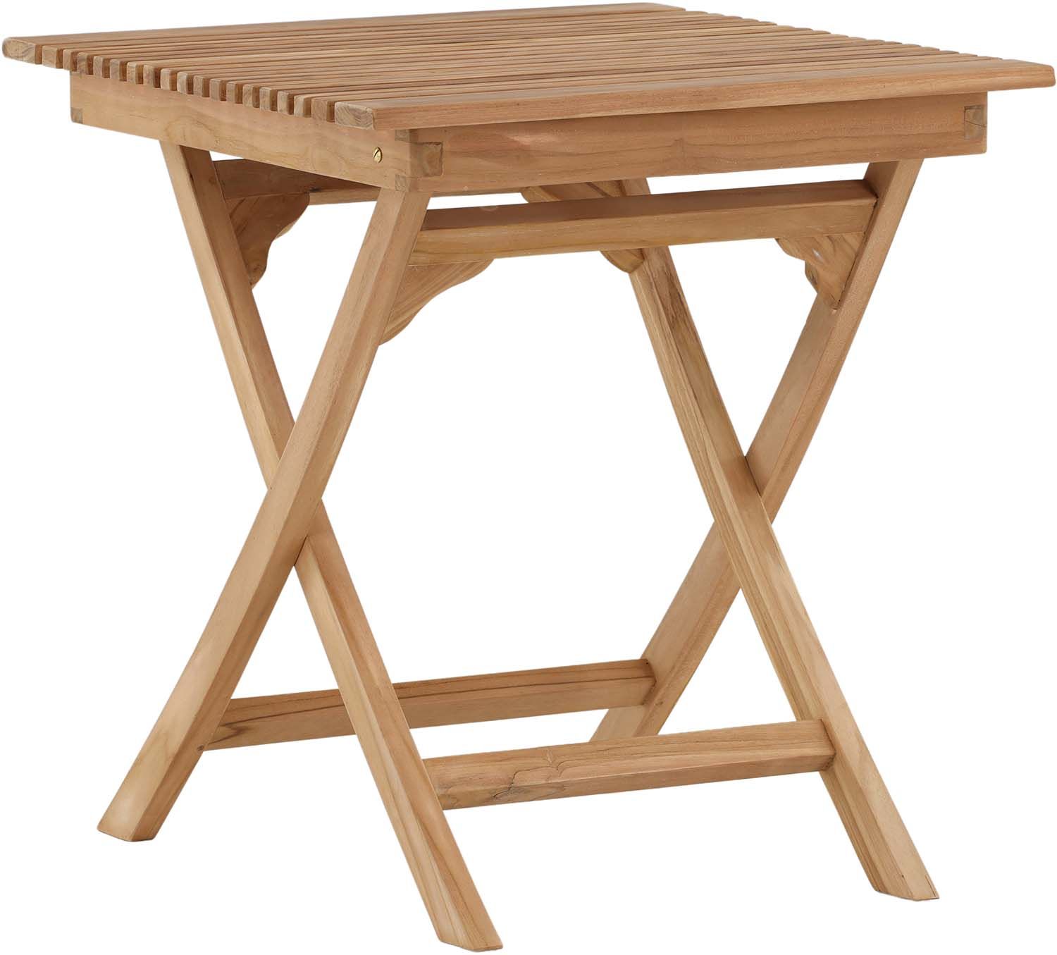 Table de jardin pliante carré 70 x 70 cm en teck ghana