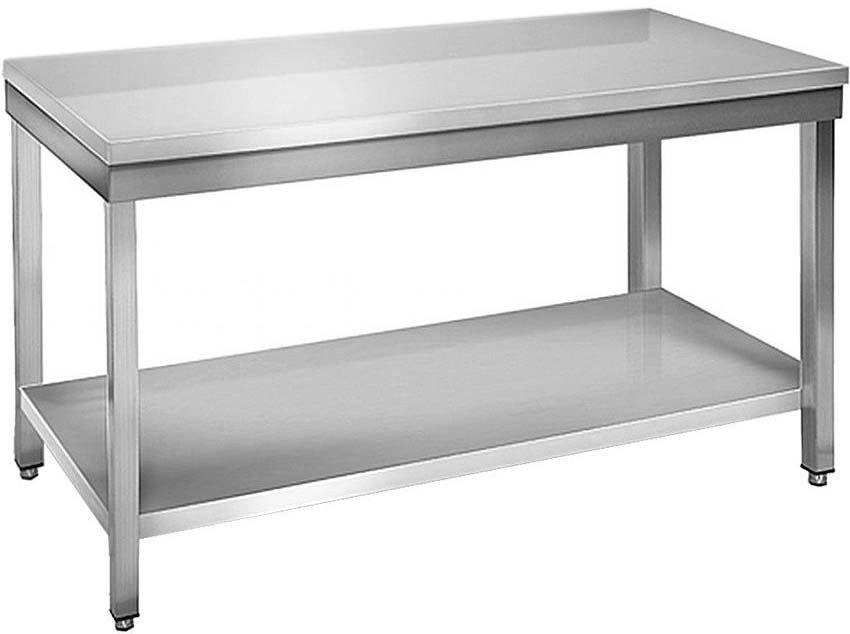 Table à plancha tout inox 2 plateaux sans rebord