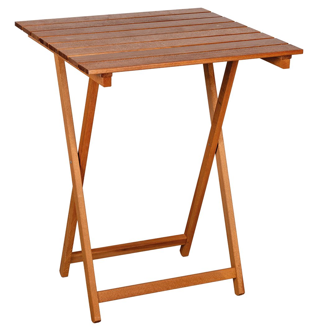 Table pliante 60 x 60 cm en bois (noyer)
