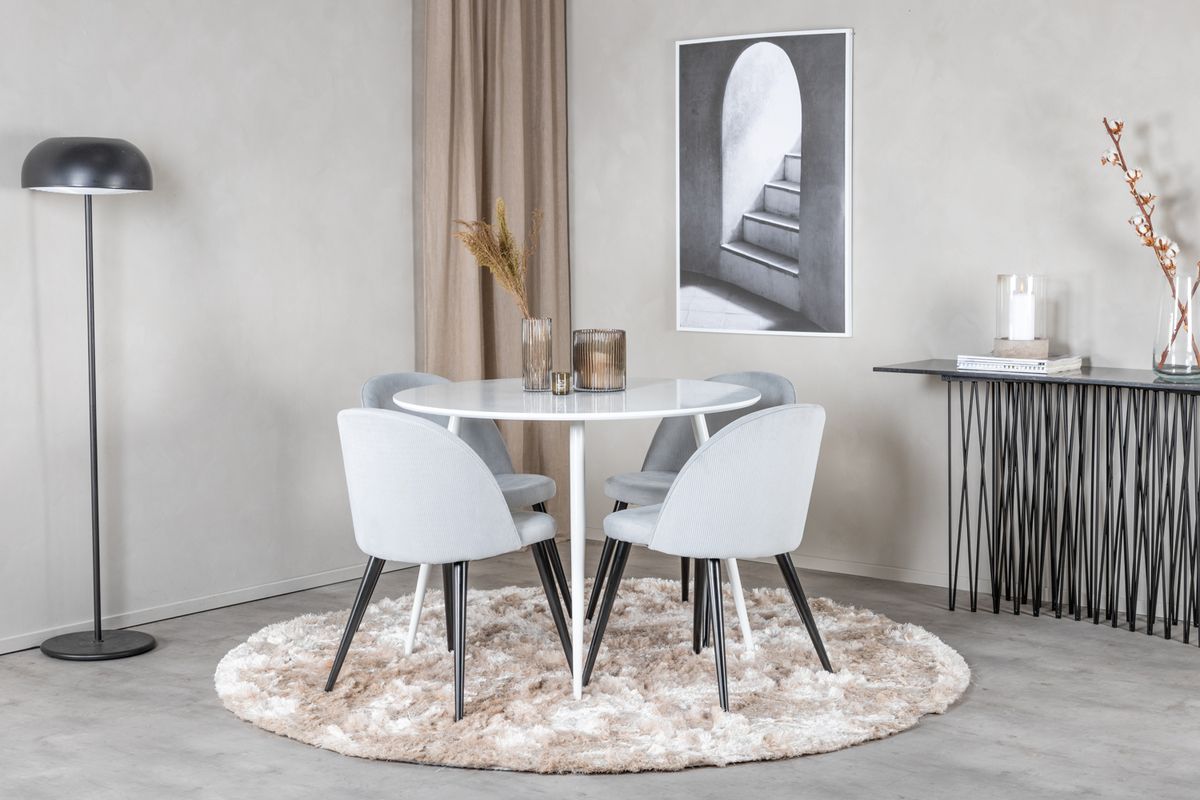 Table de repas ronde plaza 100 cm (blanc)