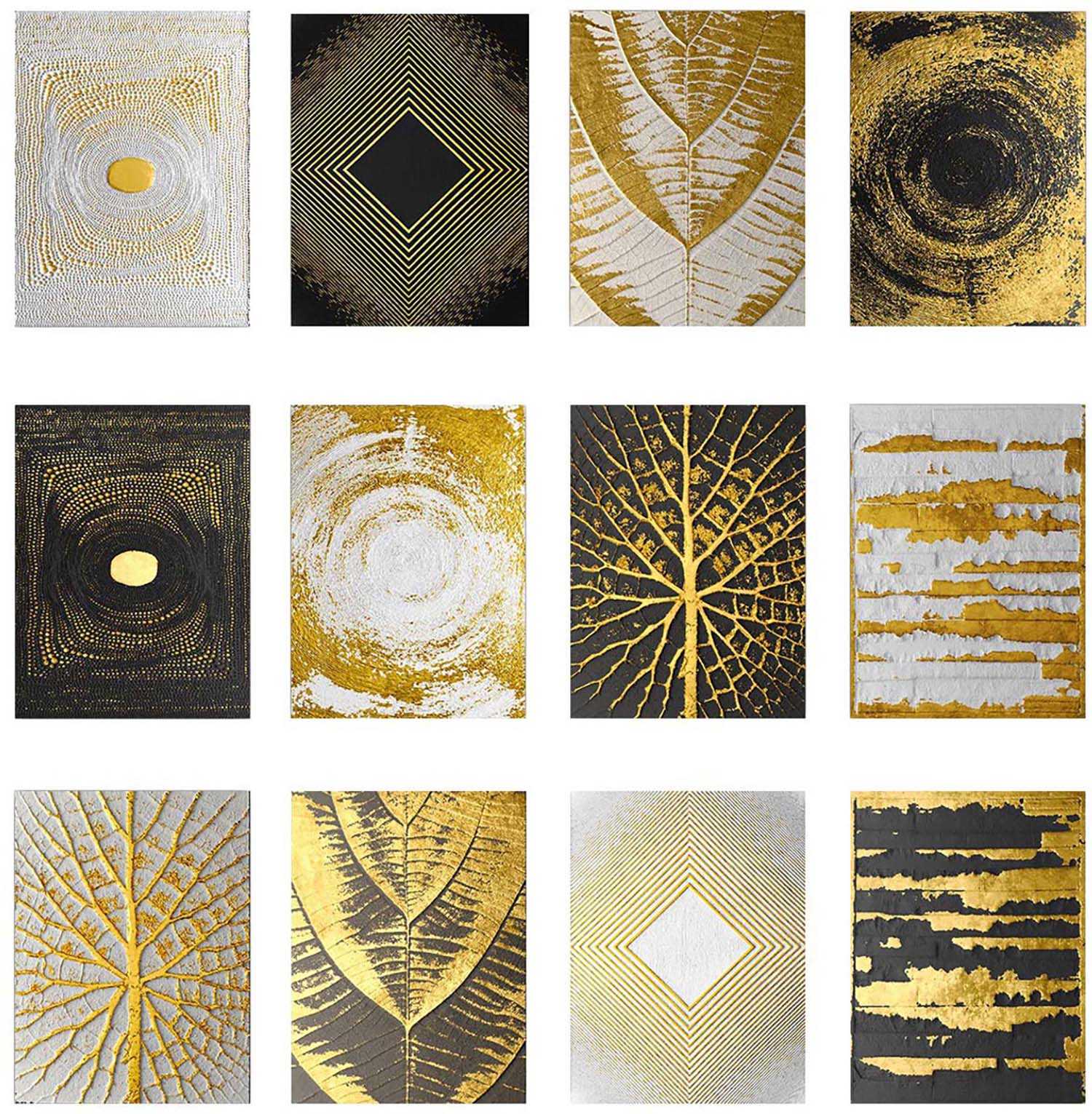 Tableau gold 12 pièces 70 x 70 cm