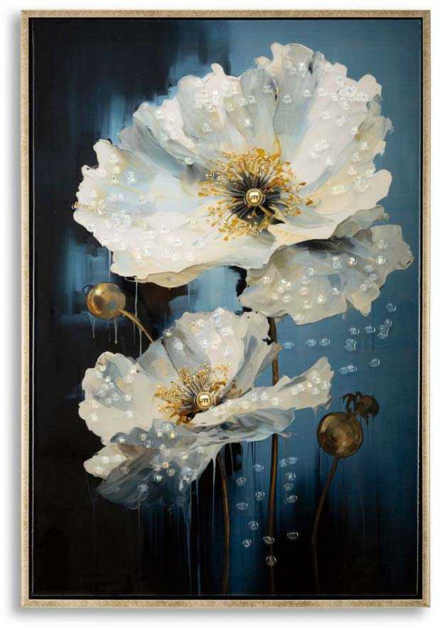 Tableau en toile et métal bluey 42 x 3.5 x 62 cm