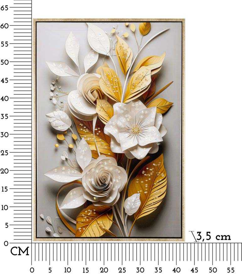 Tableau en toile et métal flora 42 x 3.5 x 62 cm