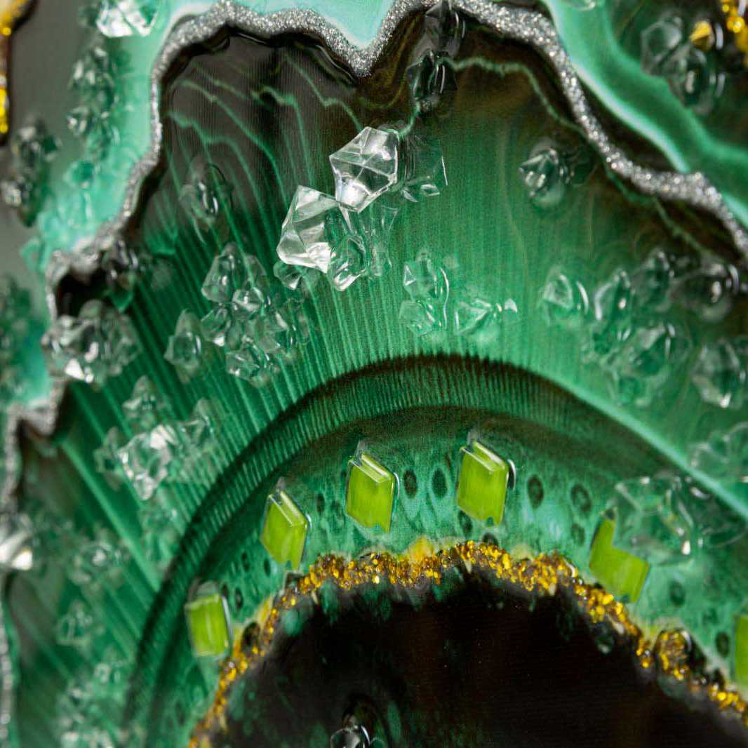 Tableau en toile et métal smeraldy 82 x 4 x 62 cm (modèle 1)