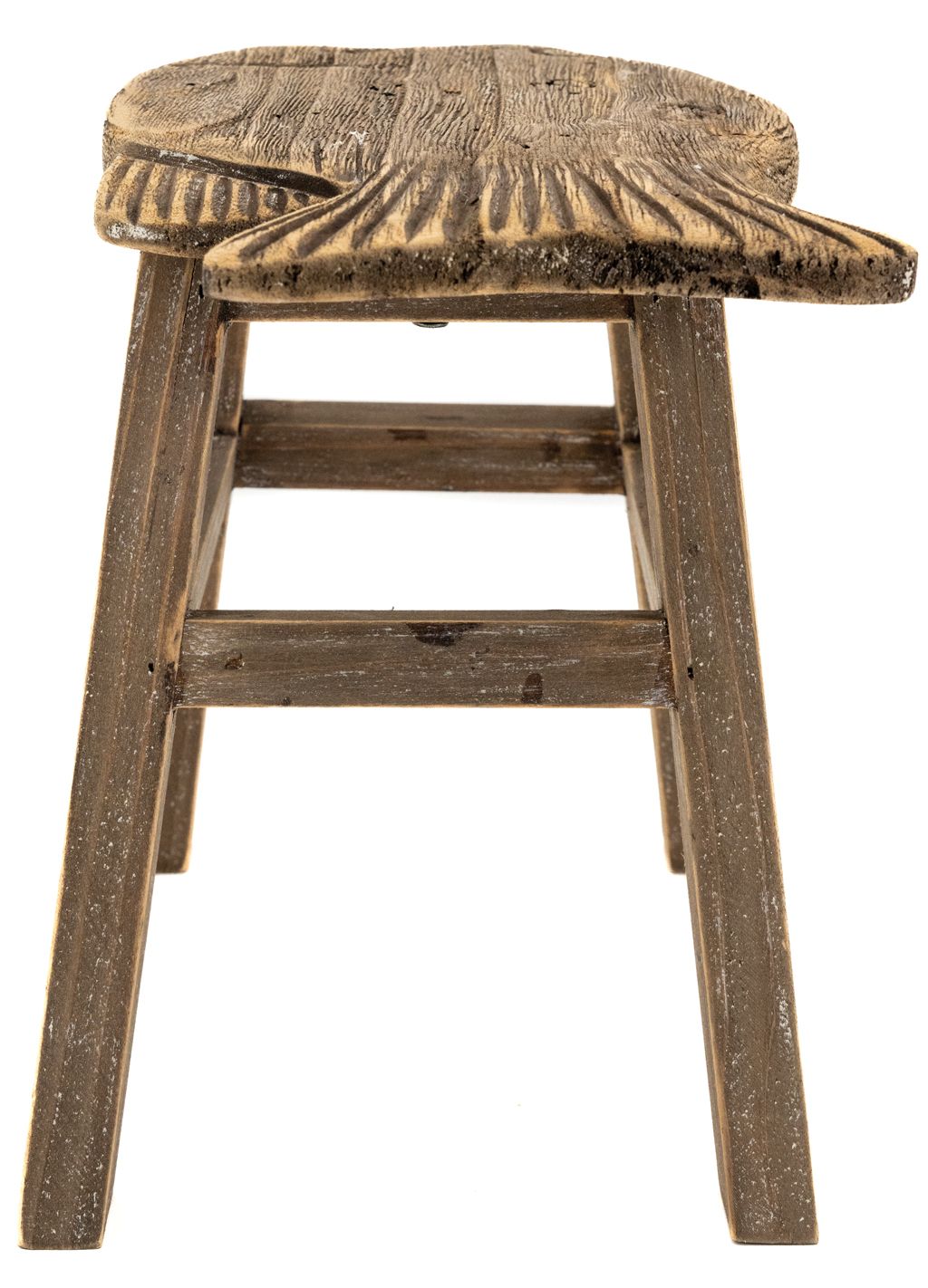 Tabouret poisson en paulownia recyclé