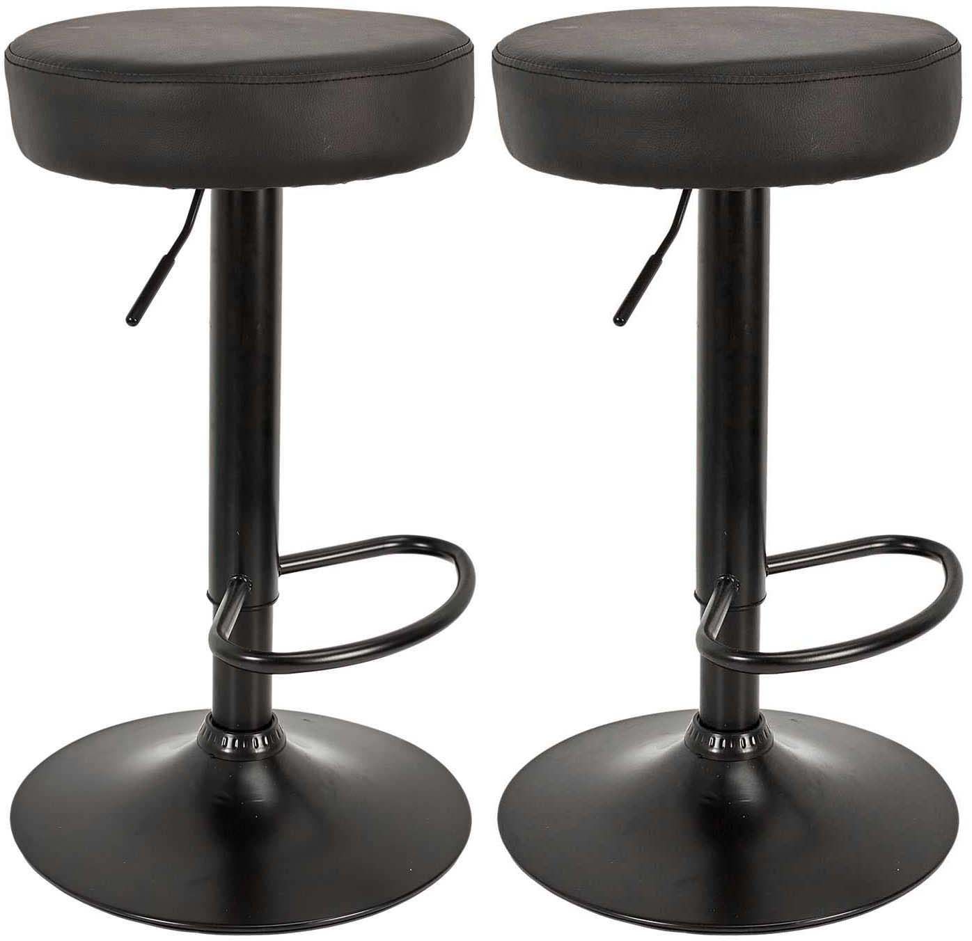 Tabouret de bar hauteur réglable mumford (lot de 2) (noir)