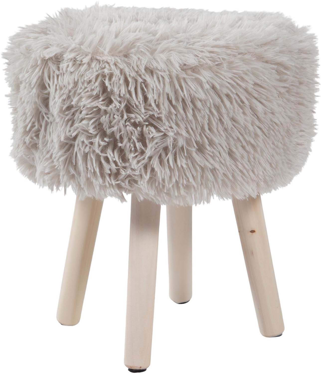 Tabouret bas en polyester pieds en pin moogli