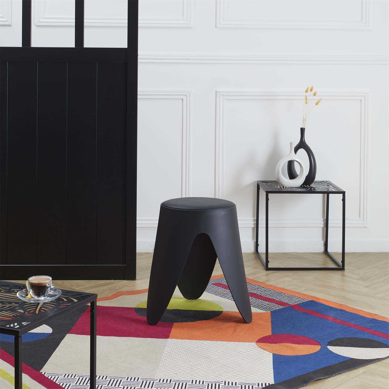 Tabouret empilable eve (noir)