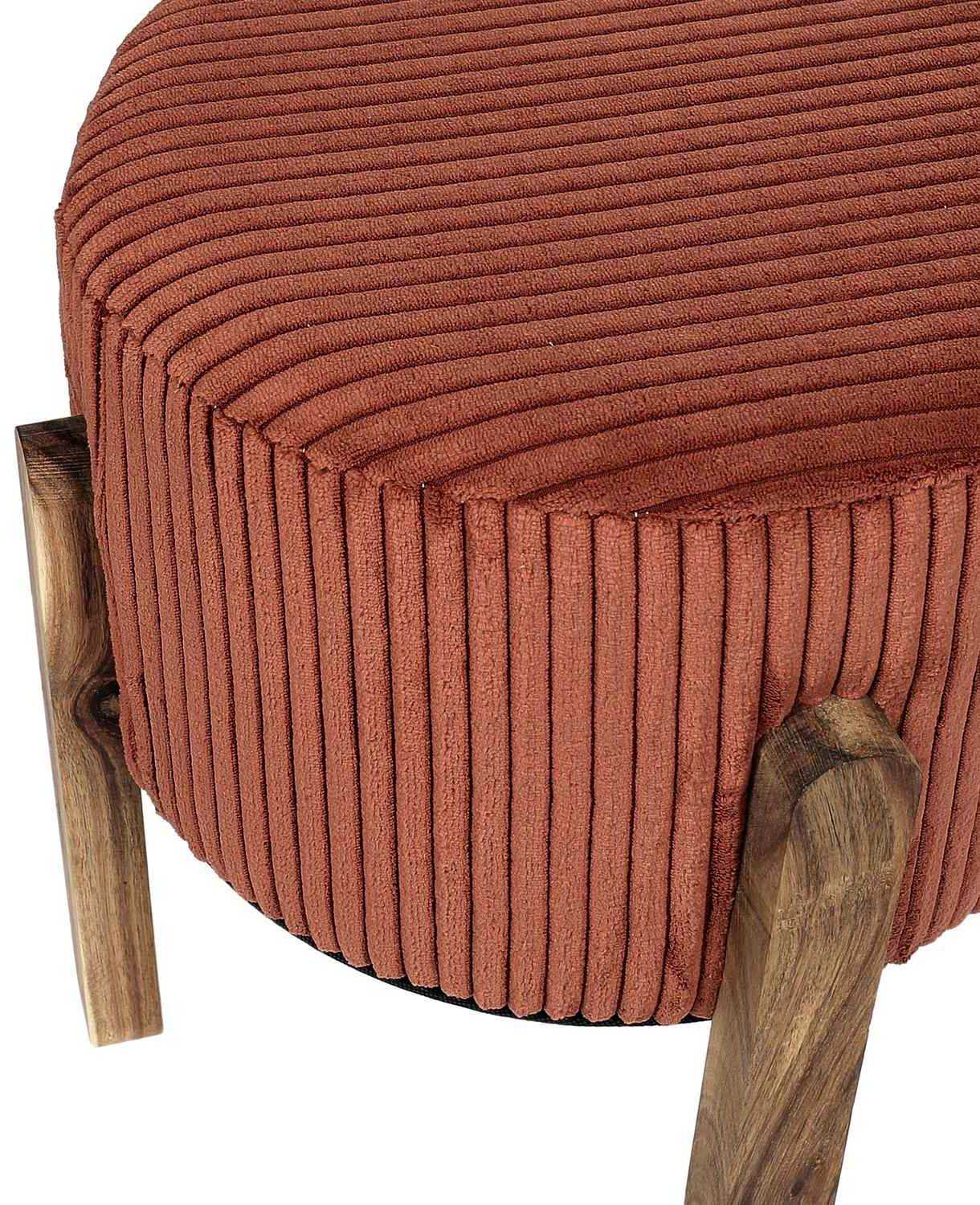 Tabouret en velours côtelé scott (terracotta)