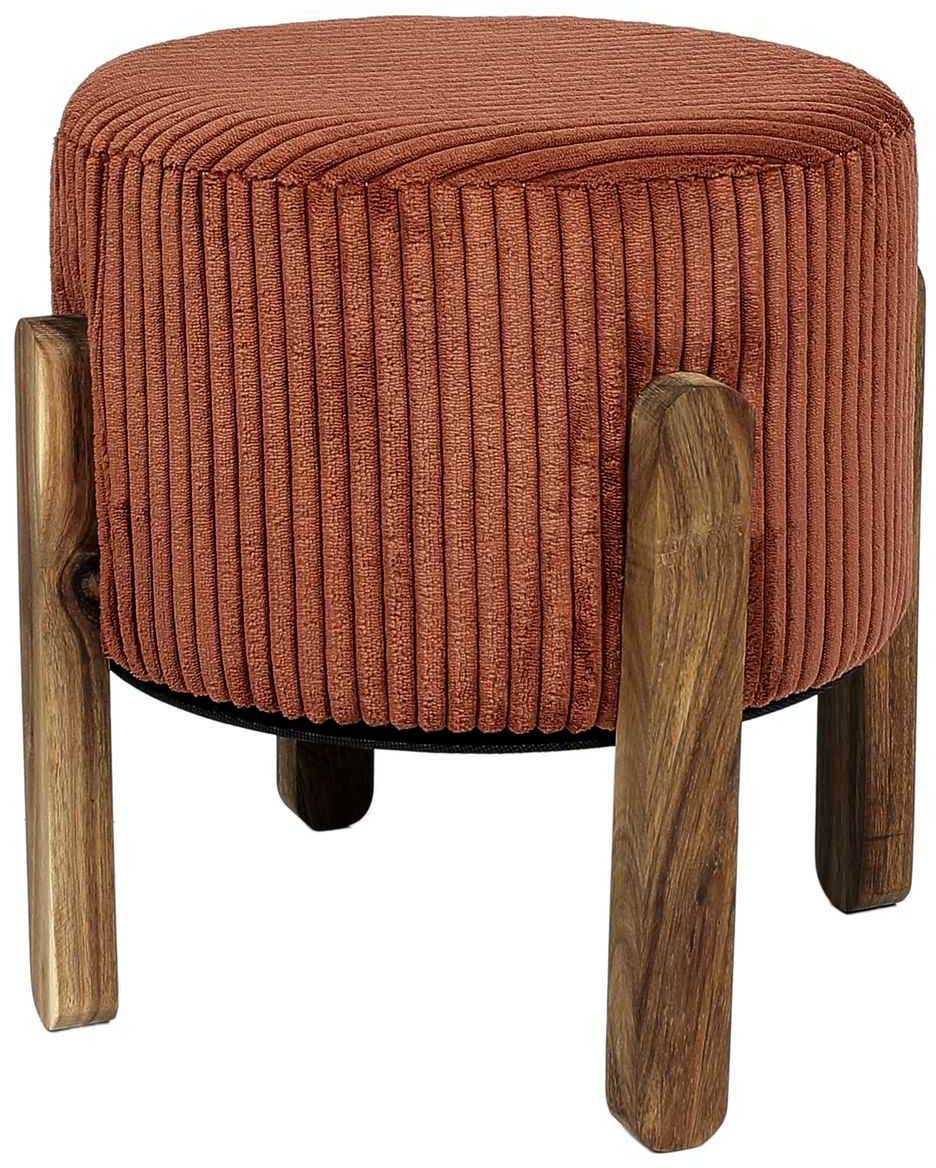 Tabouret en velours côtelé scott (terracotta)