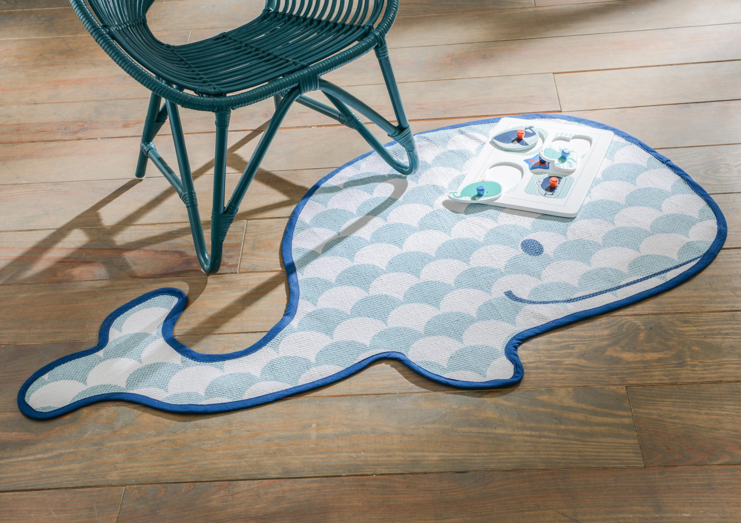 Tapis en coton forme de baleine 120 cm