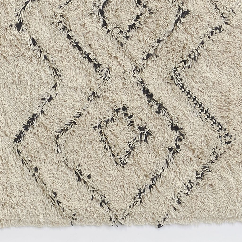 Tapis en coton nature et teinté noir 60 x 90 cm - AUBRY GASPARD