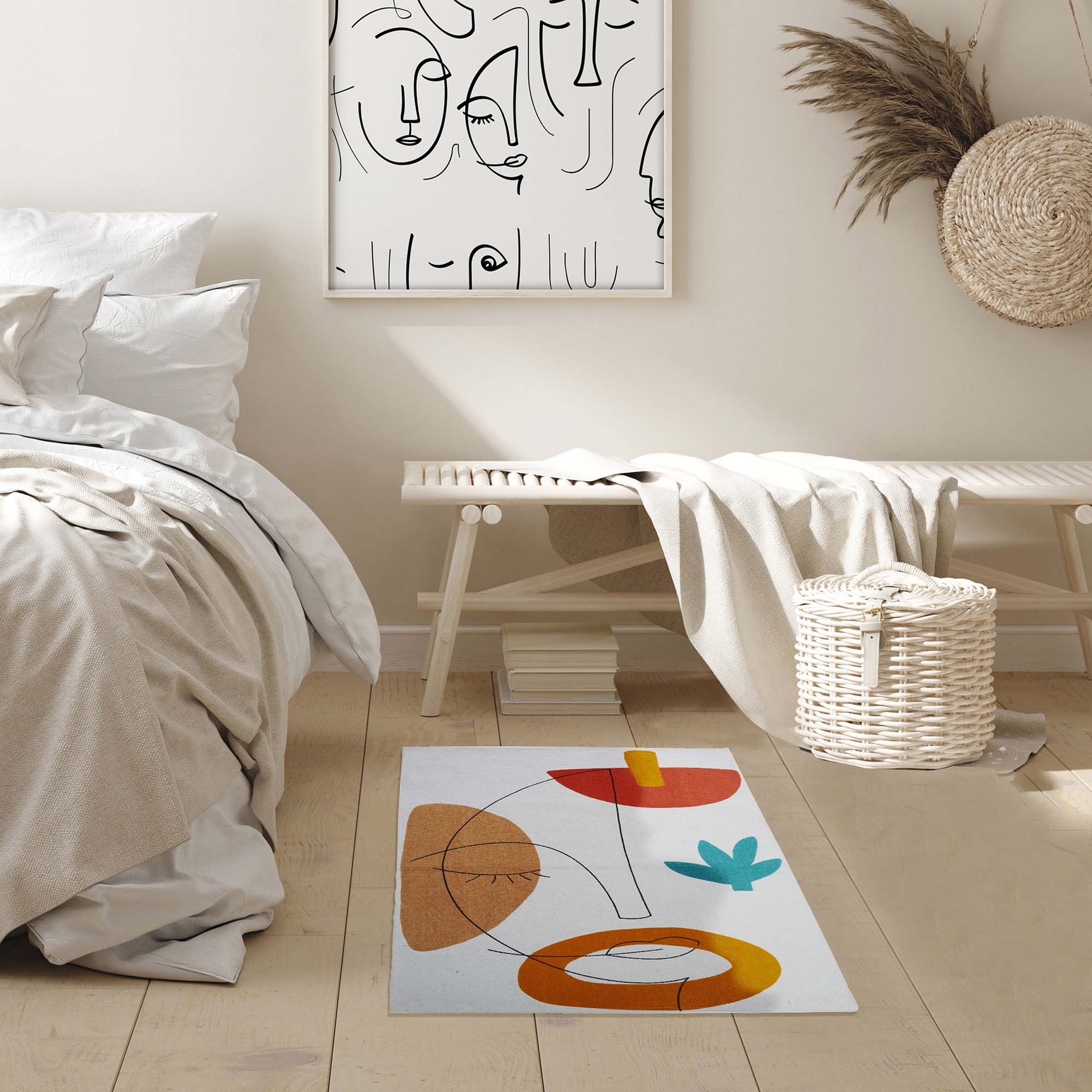 Tapis intérieur en coton arty 50 x 80 cm