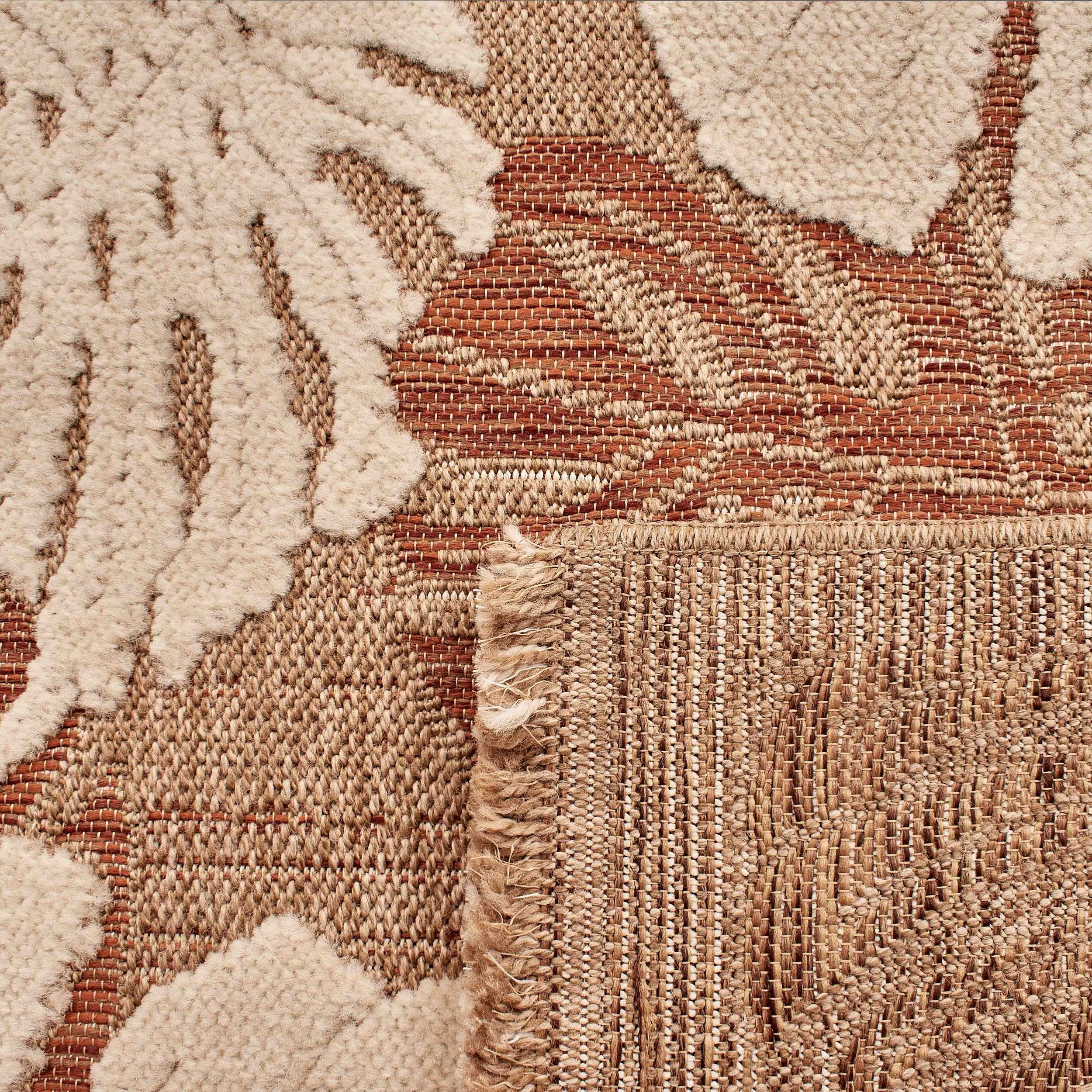 Tapis intérieur extérieur aspect jute terracotta tijuana 9062 (90 x 67 cm)