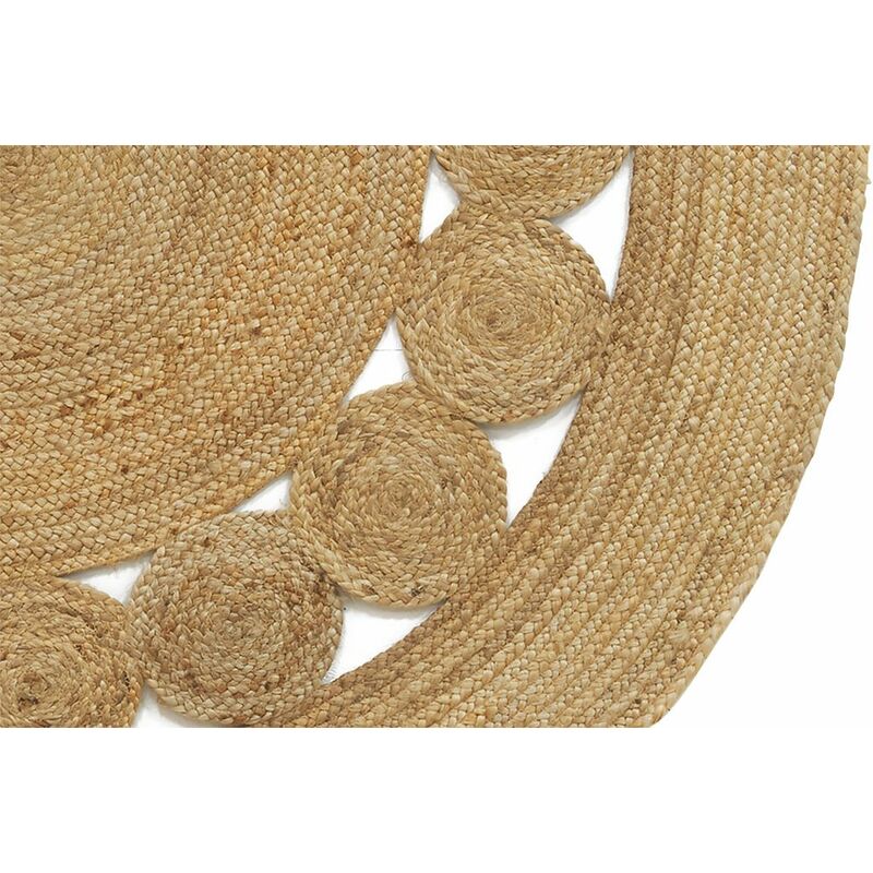 Tapis rond en jute naturelle ajourée (diamètre 120 cm)