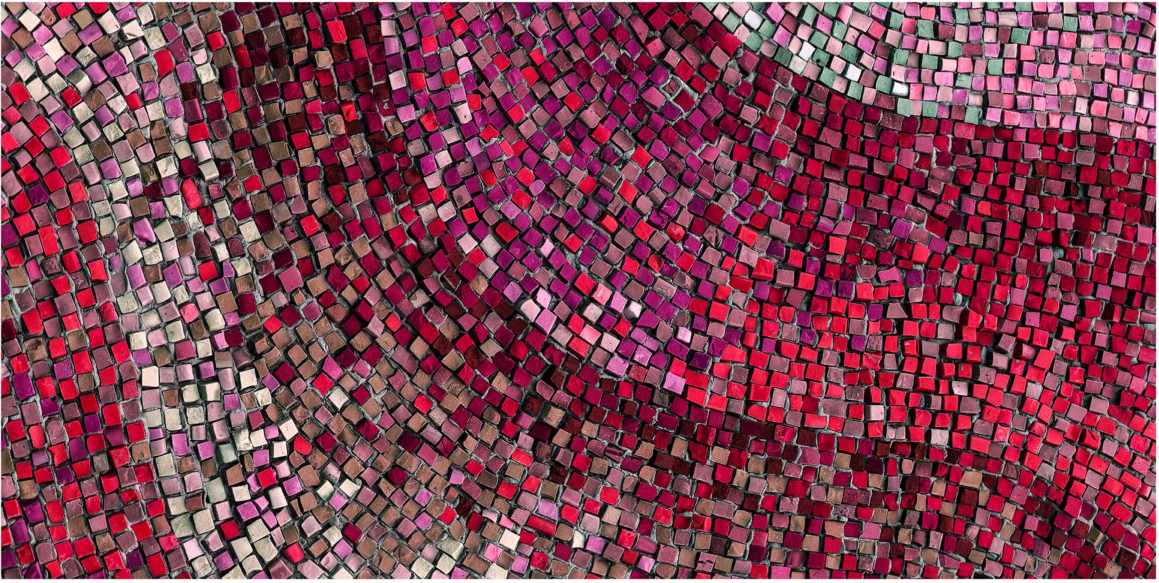 Tapis en vinyle effet mosaique rouge (140 x 70 cm)