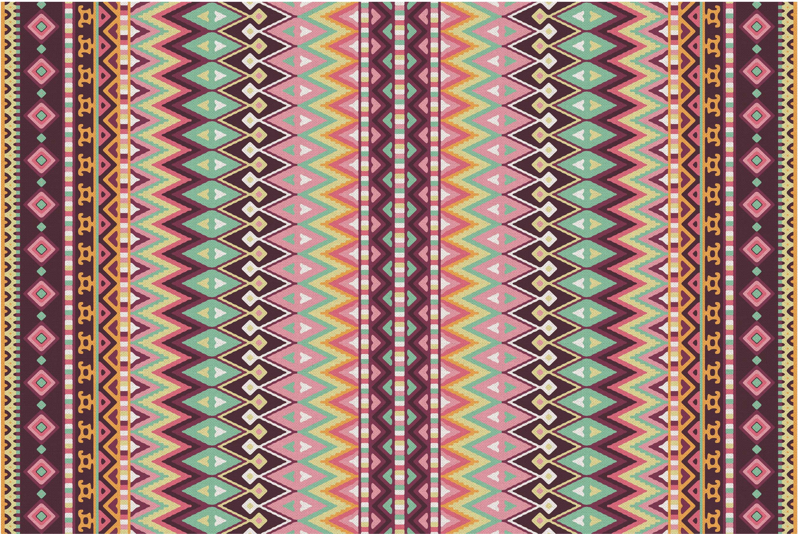 Tapis en vinyle effet tissage rouge multicolore (90 x 60 cm)