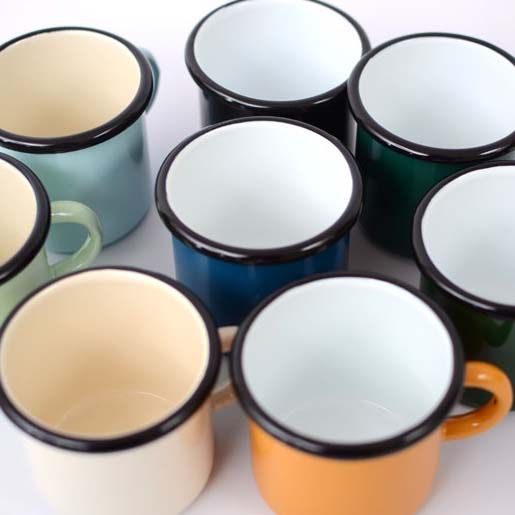 Tasses en émail coloré classic (lot de 3) (vert foncé)